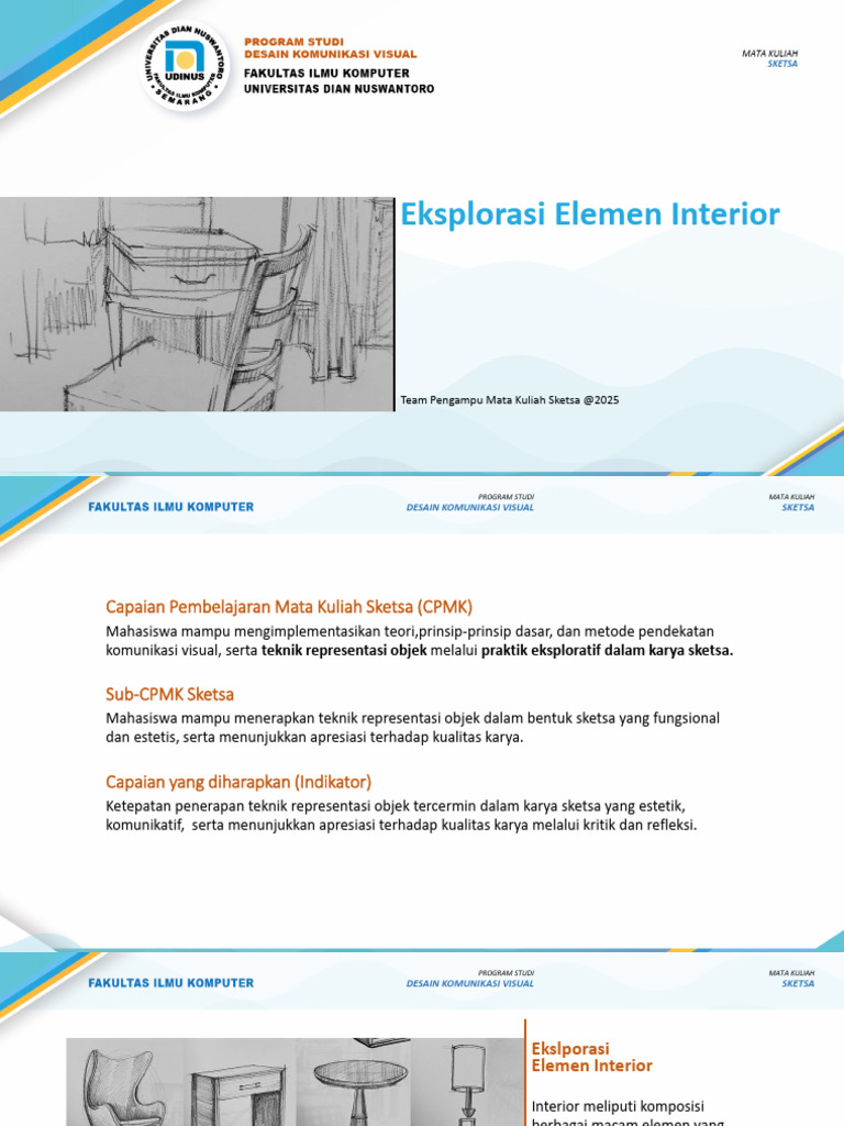 Sketsa Elemen Interior untuk DKV | PDF
