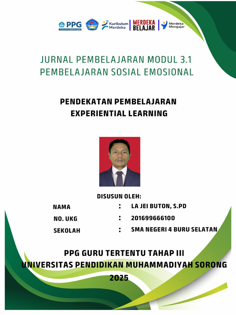 Cover Jurnal Experiential Learning - La Jei Buton | PDF