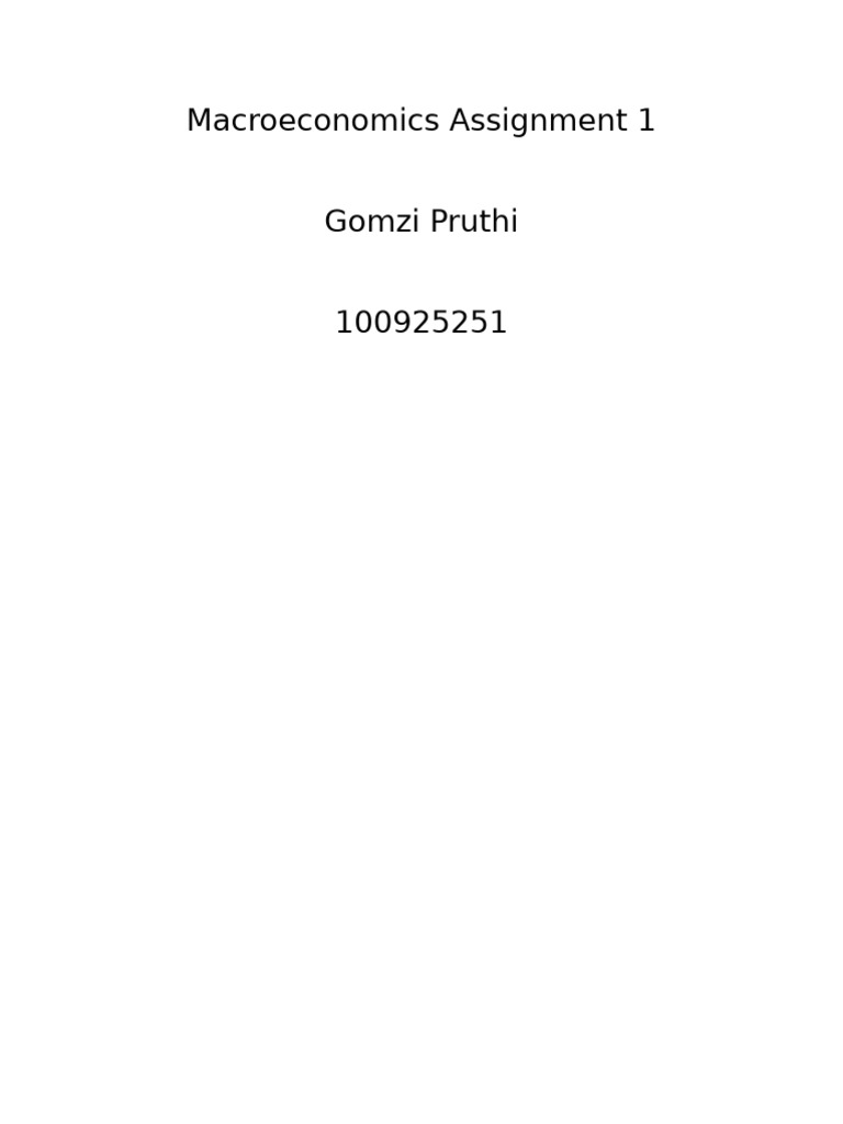 Macroeconomics Assignment 1 | PDF