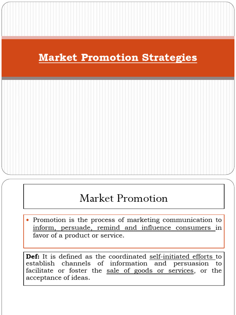 Effective Market Promotion Strategies | PDF | Sales | Marketing