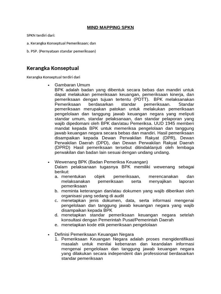 Panduan SPKN dan Standar Pemeriksaan | PDF