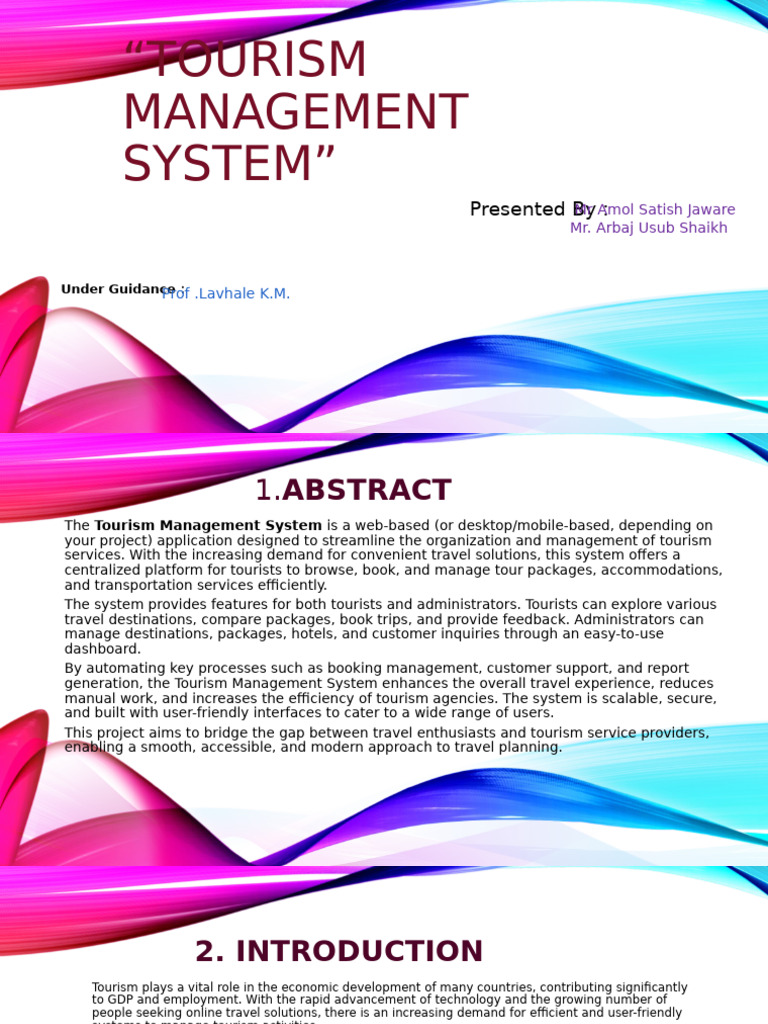Streamlined Tourism Management System | PDF | Tourism | Usability