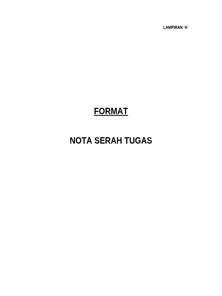 Format Nota Serah Tugas | PDF