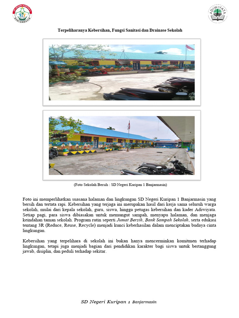 Terpeliharanya Kebersihan, Fungsi Sanitasi Dan Drainase Sekolah (2) (1) | PDF