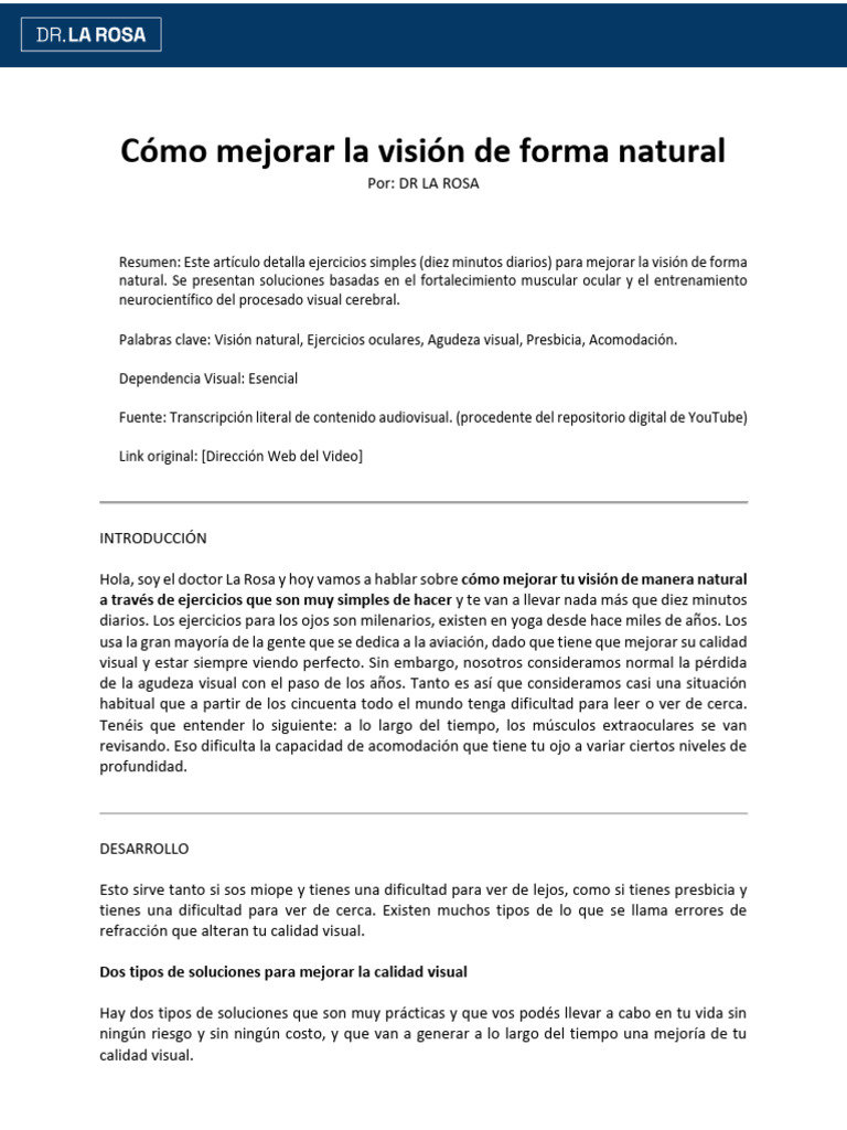 Visión de Forma Natural | PDF | Percepción visual | Ojo