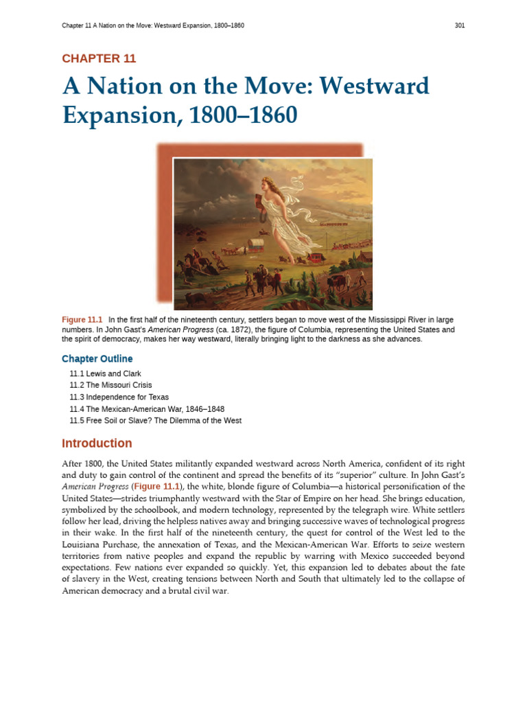 Westward Expansion: 1800-1860 Overview | PDF | Mexican Texas | Lewis ...