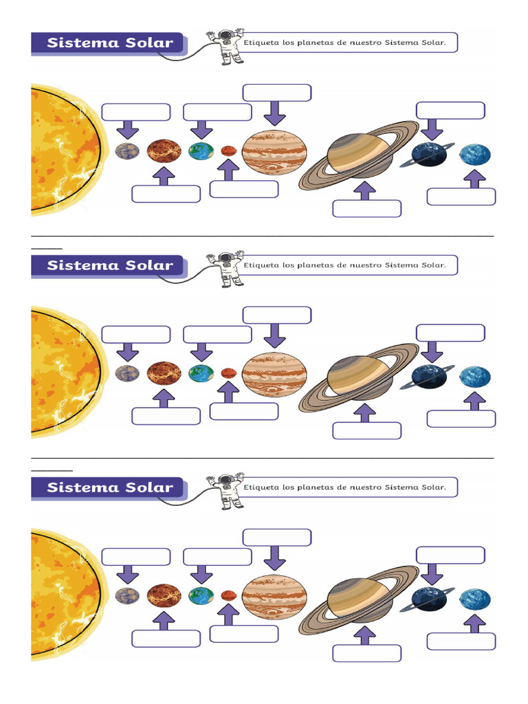 Ficha Sistema Solar 3 Basico | PDF