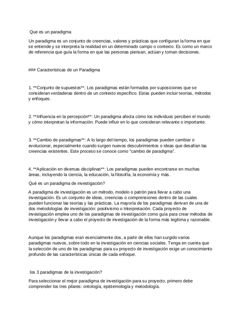 Que Es Un Paradigma | PDF | Paradigma | Teoría
