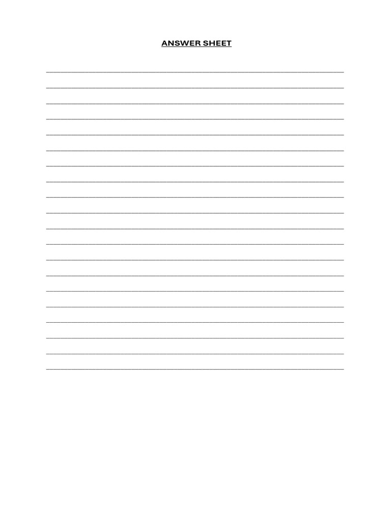 Answer Sheet Template | PDF