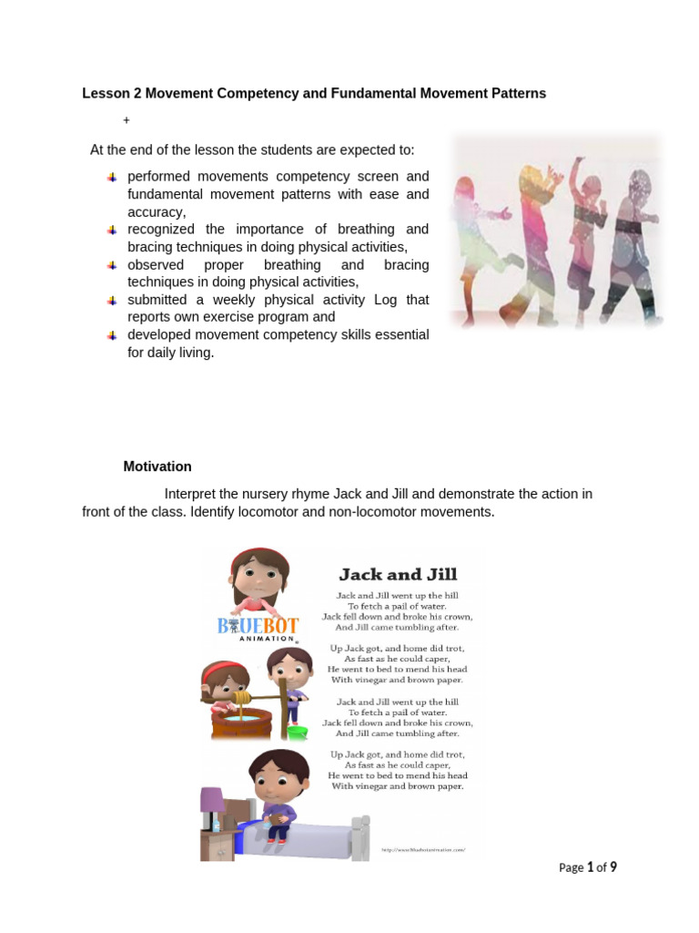 Pathfit 2 Unit 1 Lesson 2 | PDF | Anatomical Terms Of Motion | Pelvis