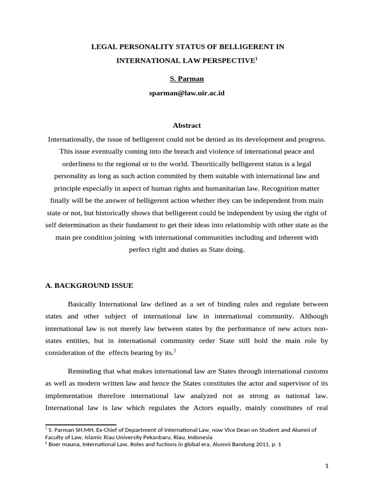 bELIGERENT Status | PDF | International Law | Sovereignty