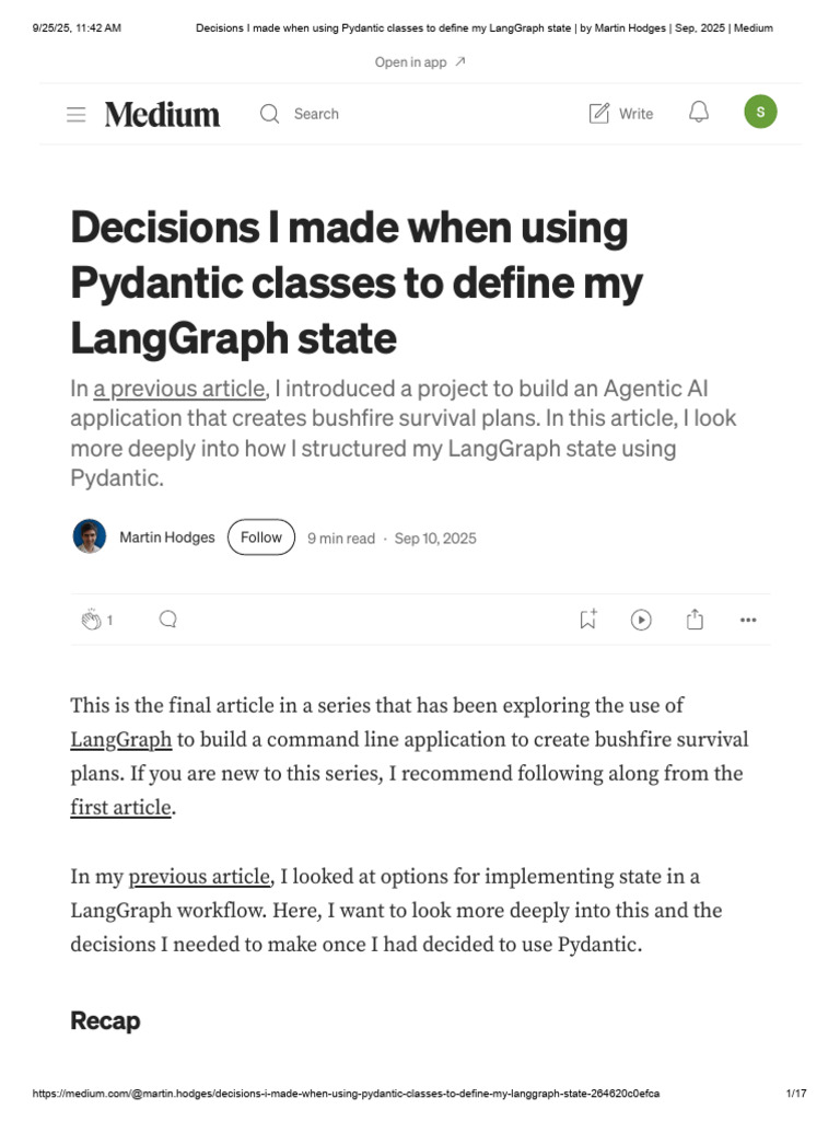 Structuring LangGraph State with Pydantic | PDF | Risk Assessment ...