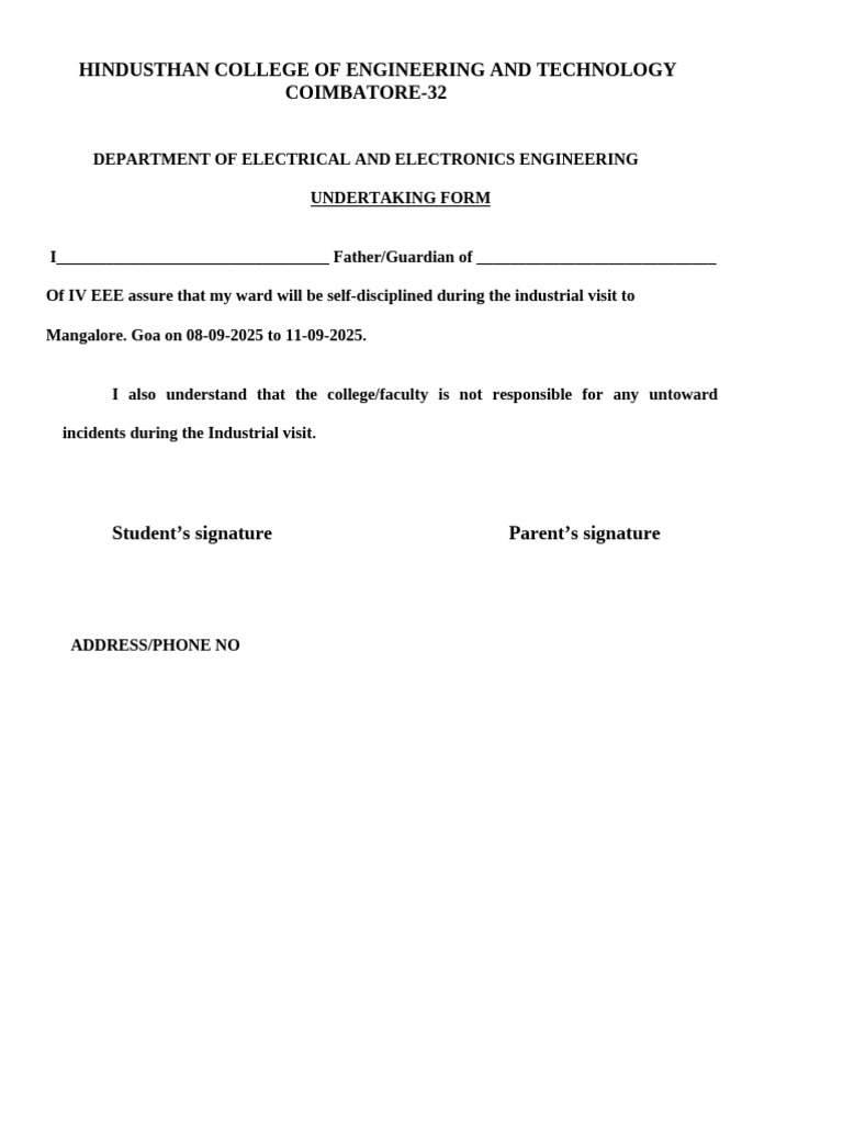 IV Undertaking Form | PDF