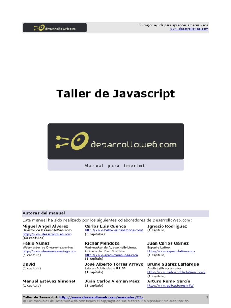 Manual Taller Javascript | PDF