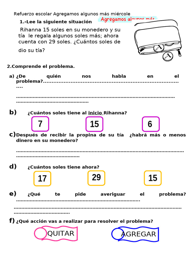 1 Ficha Agregamos Algunos Más (Cambio 3 | PDF