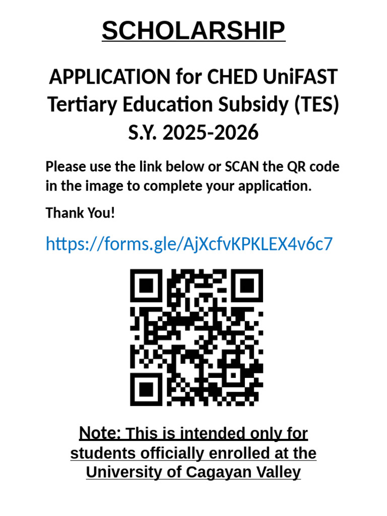 UniFAST TES Scholarship Application 2025-26 | PDF