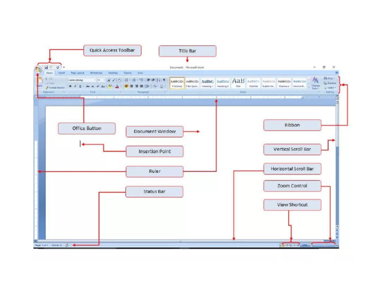 Parts of Microsoft Word | PDF