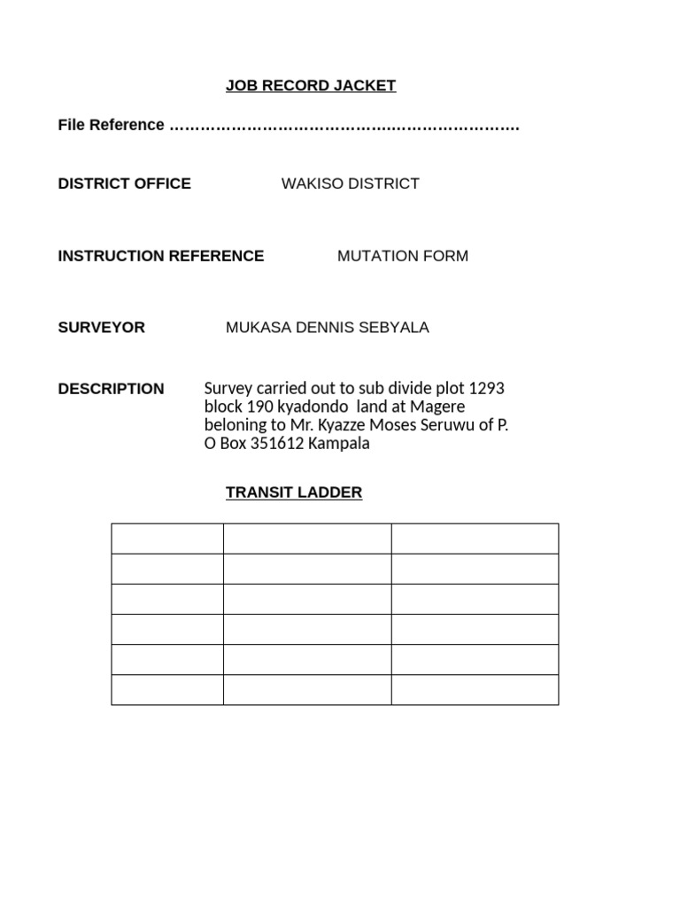 Busiro Block 448 Plot 491subdivision | PDF | Land Management | Land Use