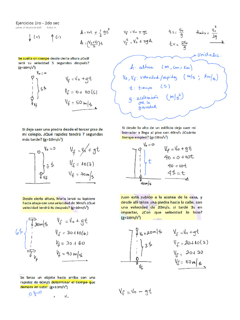 Ejercicios 1ro - 2do Sec | PDF