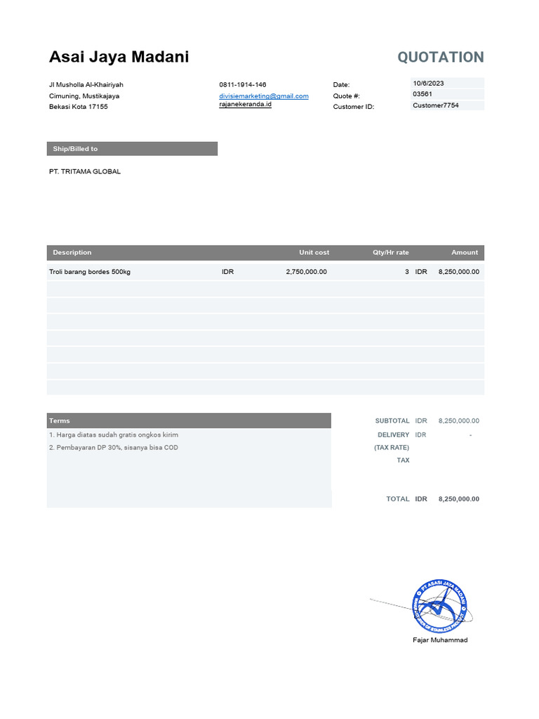 QUOTATION - XLSX - Invoice | PDF