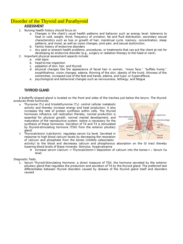 Thyroid and Parathyroid Disorders Overview | PDF | Thyroid | Hypothyroidism