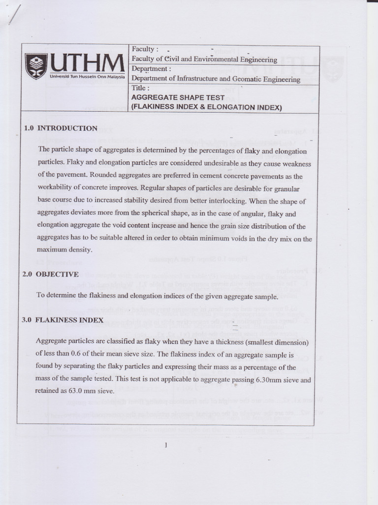 Aggregate Shape Test | PDF
