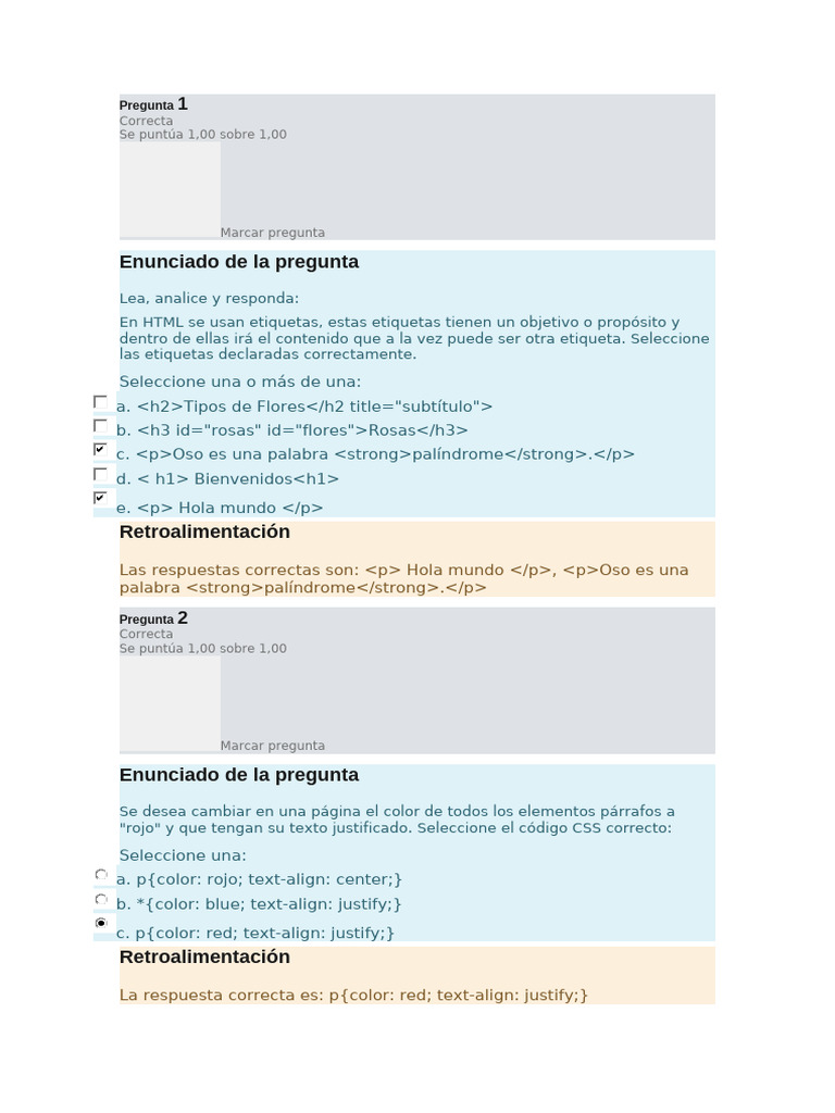 Cuestionario 1 Programacion Web | PDF | HTML | Hipervínculo