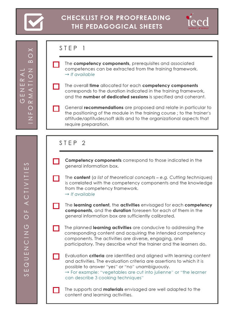 Proofreading Checklist for Pedagogical Sheets | PDF | Learning | Human ...