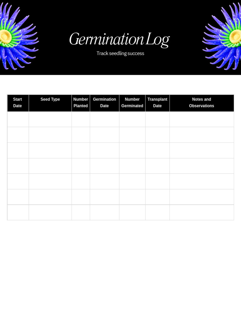 Seed Germination Tracking Templates | PDF