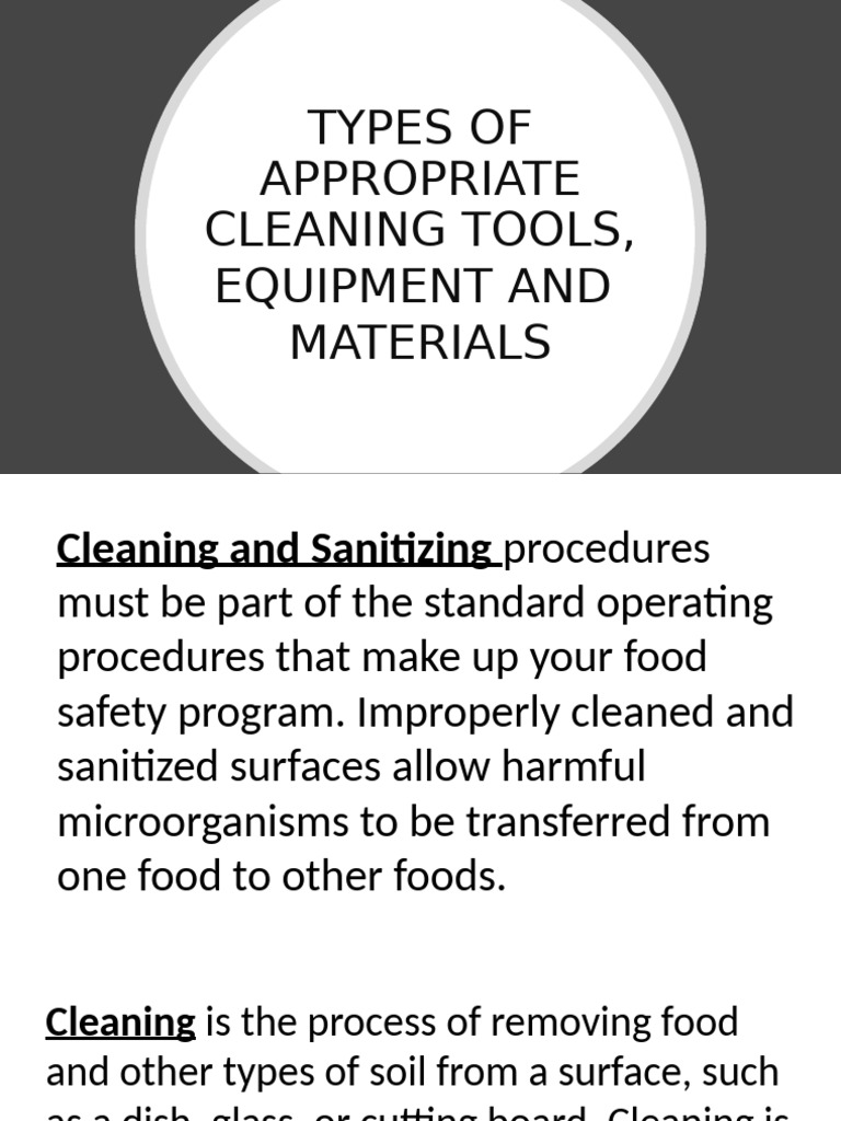 Types of Cleaning Tools Equipment and Materials | PDF | Sodium ...