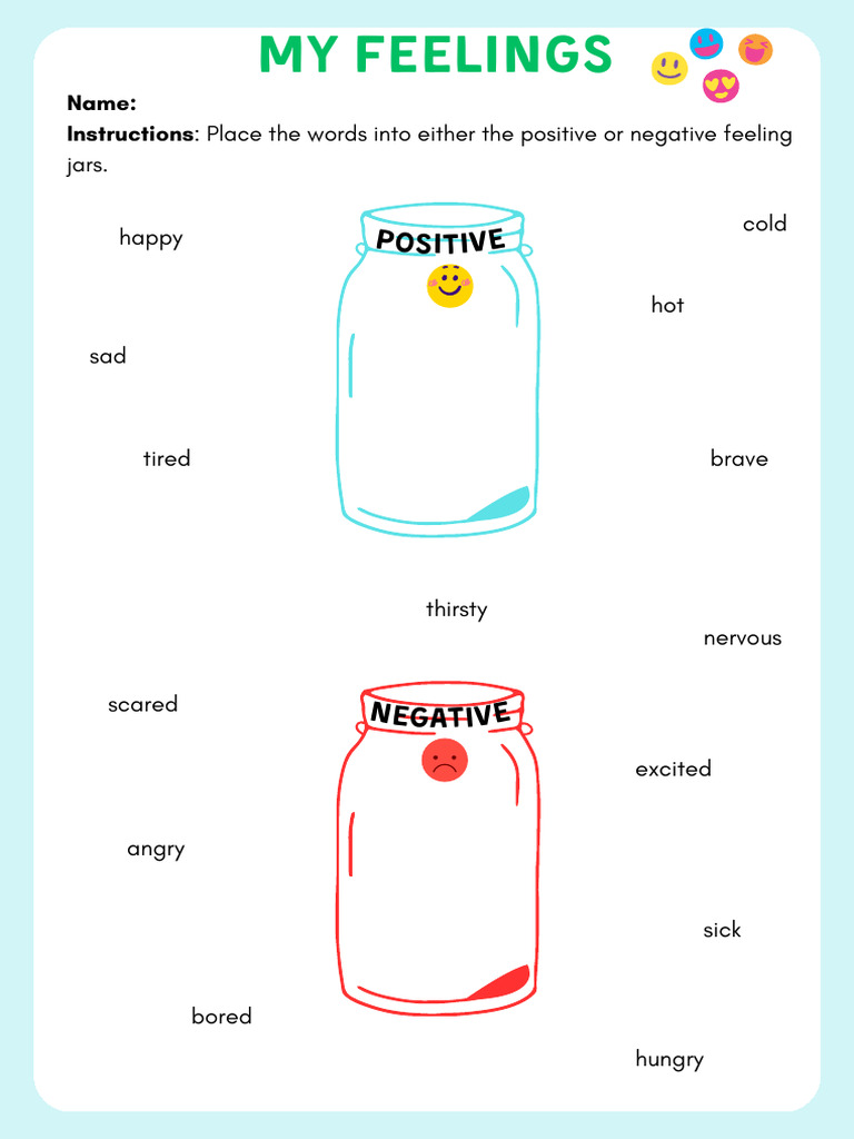 Feelings Sort Worksheet | PDF