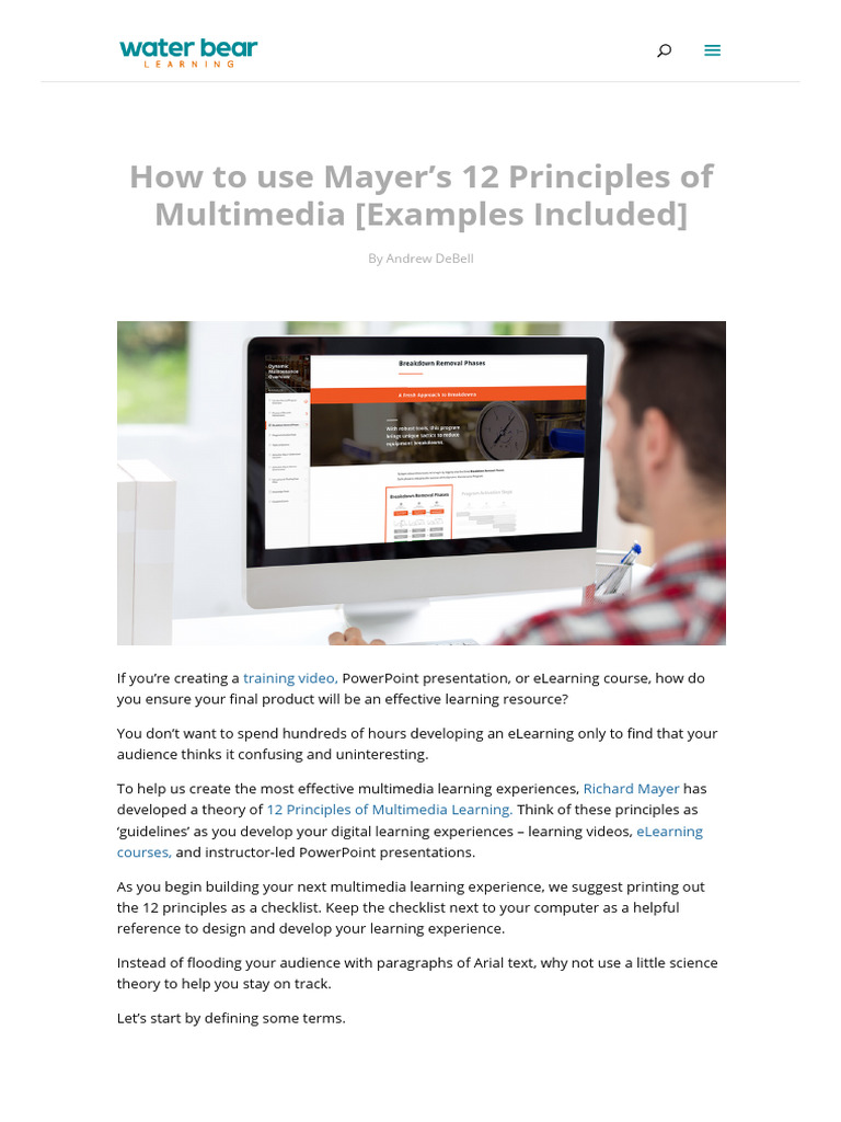 How To Use Mayer's 12 Principles of Multimedia Learning (Examples Included) - Water Bear ...