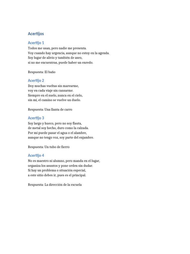 Significado de Acertijos | PDF