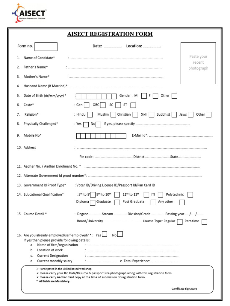Job Seeker Registration Form | PDF