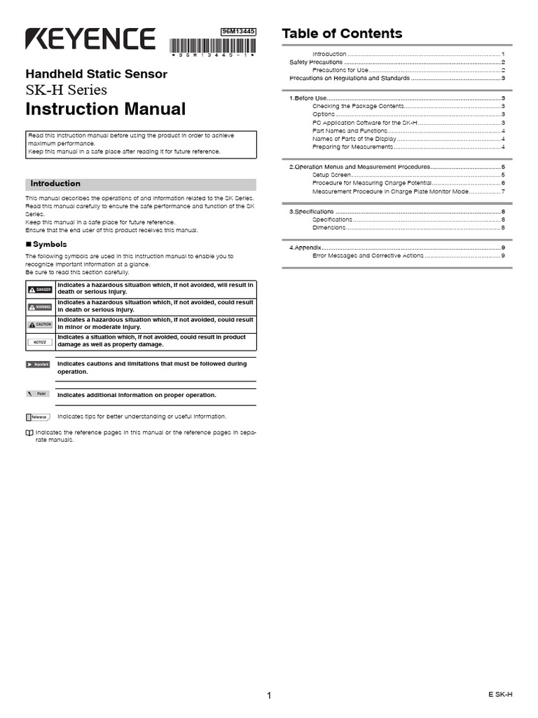 SK-H050 Handheld Sensor Manual | PDF | High Voltage | Electromagnetic ...