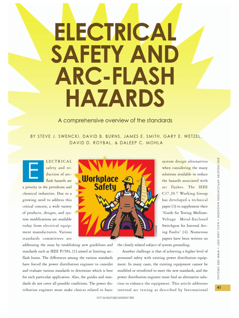 Electrical Safety and Arc-Flash Hazards | PDF | Alternating Current ...