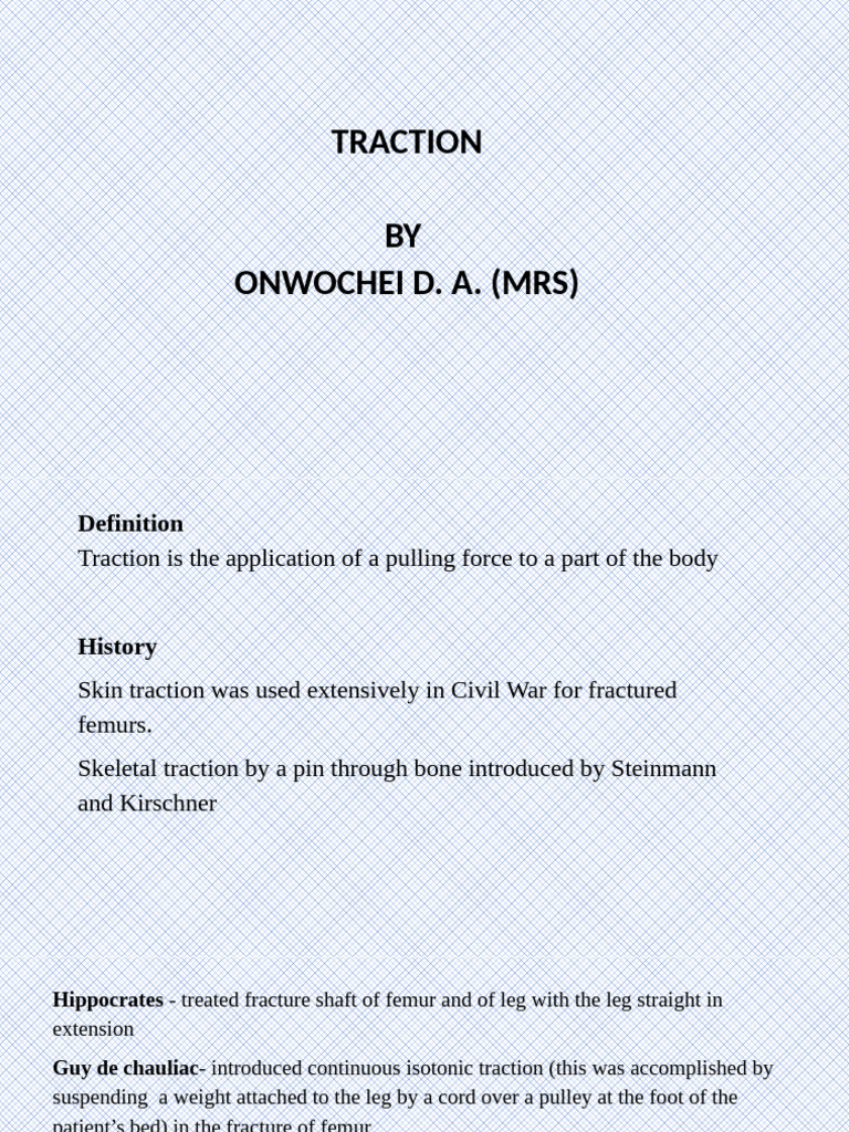 Overview of Traction Techniques | PDF | Hip | Musculoskeletal System