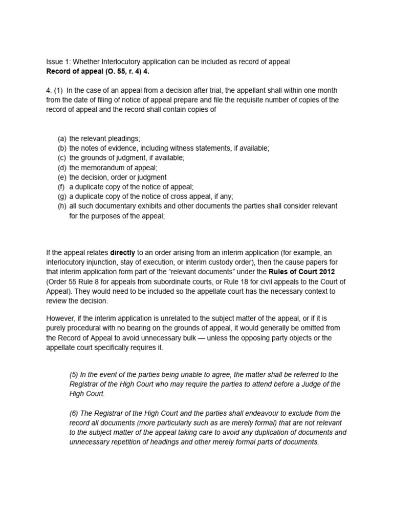 Interlocutory Applications in Appeal Records | PDF | Appeal | Judgment ...