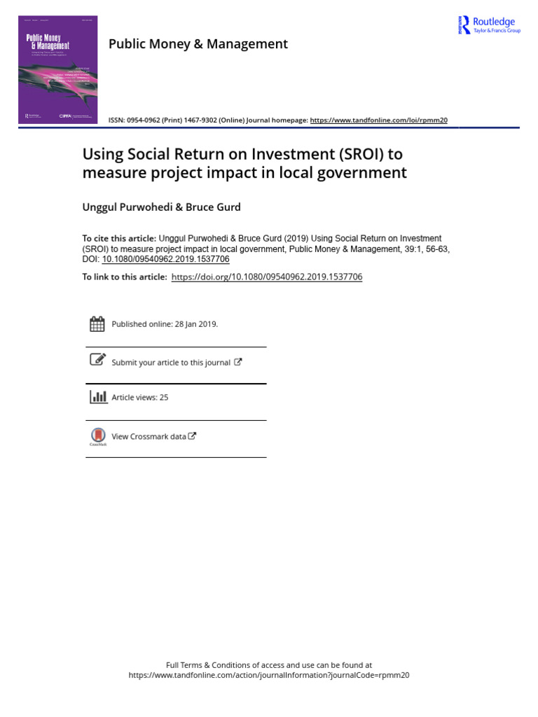 Using Social Return On Investment (SROI) To Measure Project - Purwohedi ...