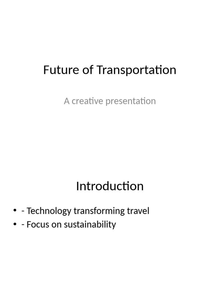 Future of Transportation | PDF