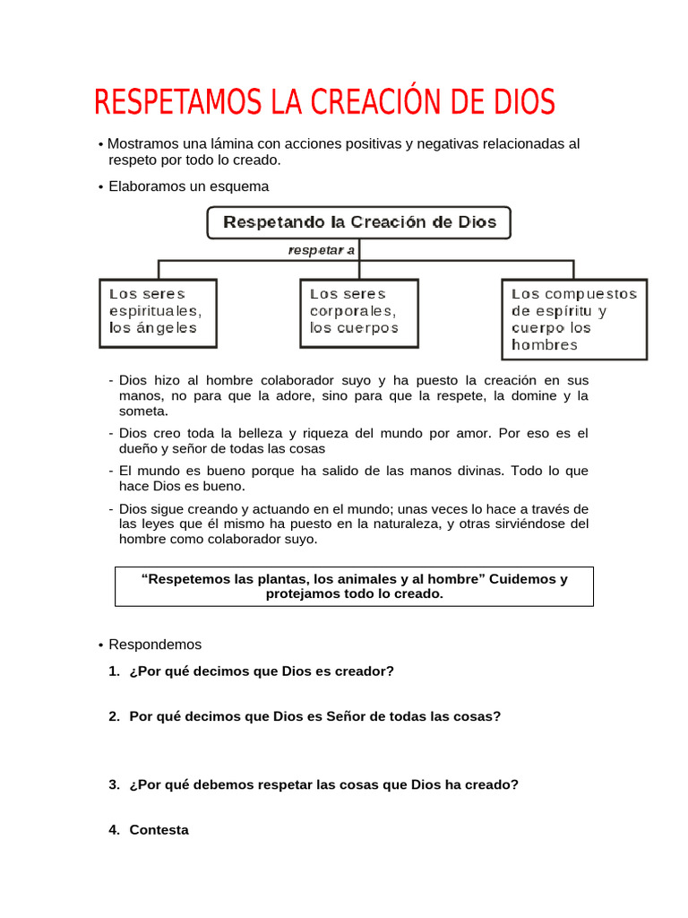 Ficha Religion - La Creación | PDF