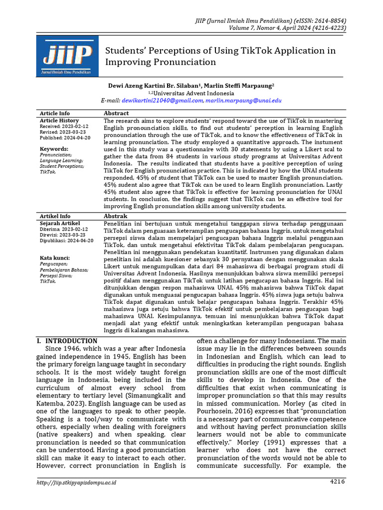 4321-Article Text-30266-1-10-20240420 | PDF | Questionnaire | English ...