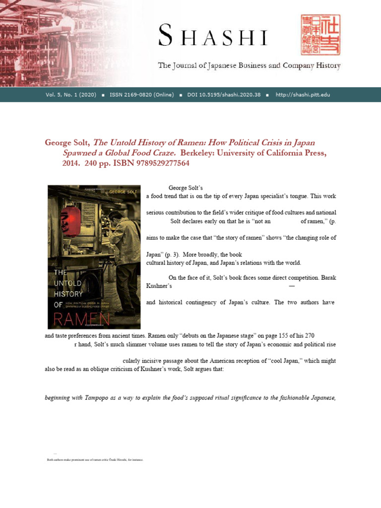 George Solt The Untold History of Ramen How Politi | PDF | Ramen ...