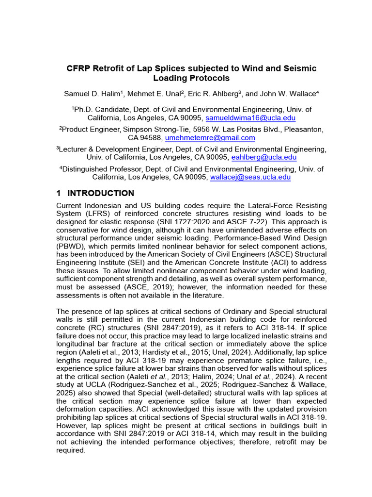 Samuel Halim - Experimental Study of Lap Splice Retrofit Using FRP ...
