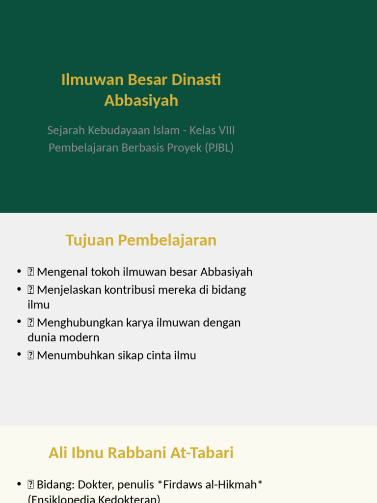 Ilmuwan Abbasiyah Desain Islami | PDF