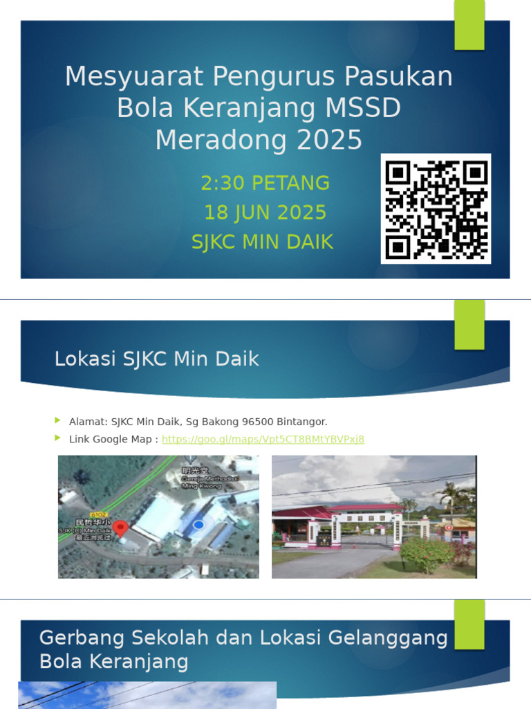 Mesyuarat Pengurus Pasukan Bola Keranjang MSSD Meradong 2025 | PDF