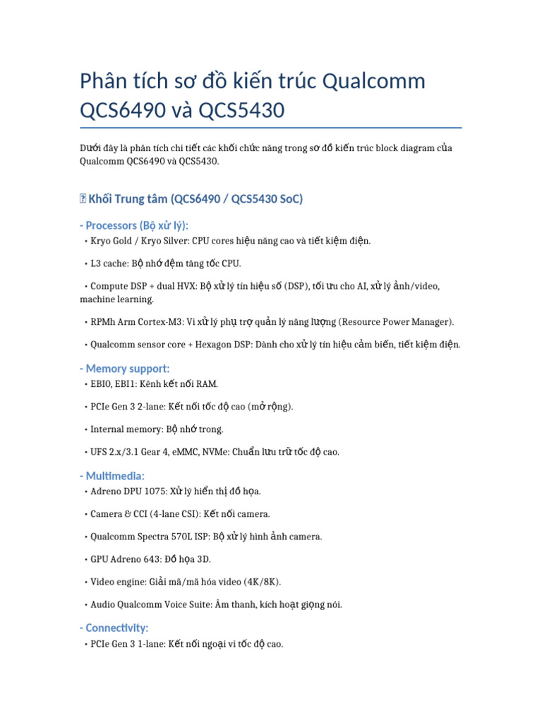 QCS6490 QCS5430 Architecture | PDF
