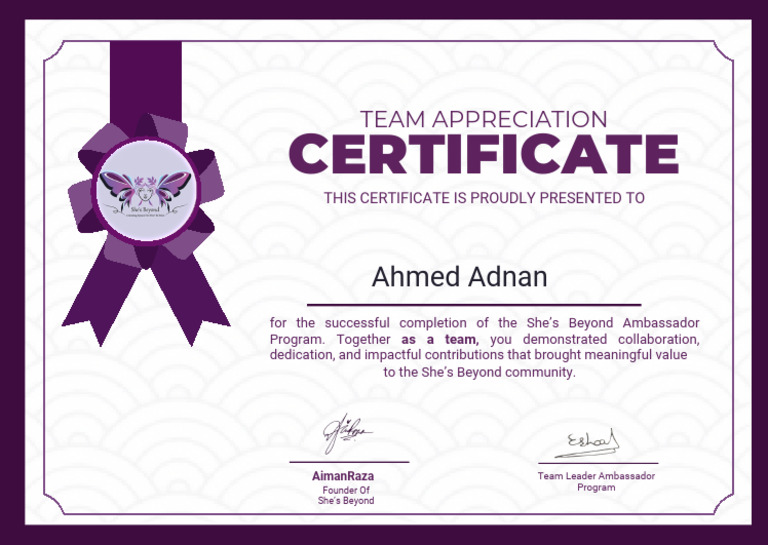 Team Appreciation Certificate - pdf-3 | PDF