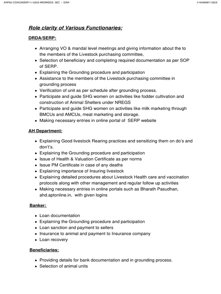 Role Clarity in Livestock Management Functions | PDF