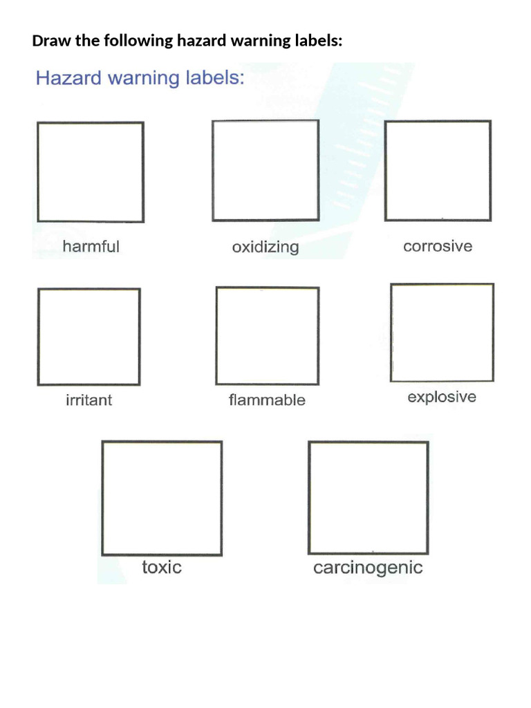 Draw The Hazard Warning Labels | PDF